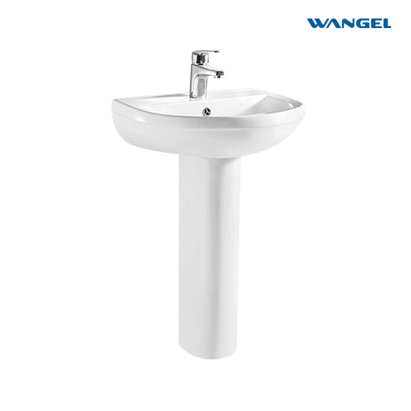 Modern Ceramic Pedestal Basin for Bathroom - Compact White With ...