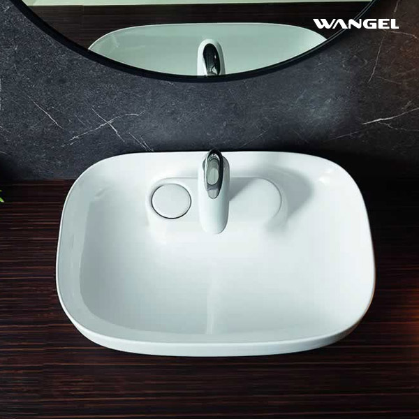 Cabinet Countertop Bathroom Ceramic Hand Wash Basin Hidden Drainer Sink ...