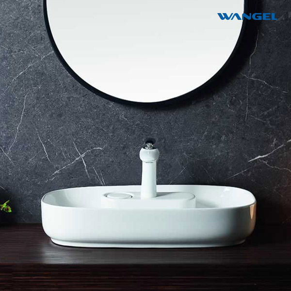 Cabinet Countertop Bathroom Ceramic Hand Wash Basin Hidden Drainer Sink ...