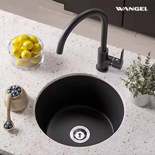 Quartz Stone Sink Round Black Round Sink Kitchen Granite Sink Small ...