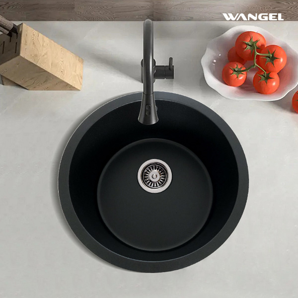 Quartz Stone Sink Round Black Round Sink Kitchen Granite Sink Small ...
