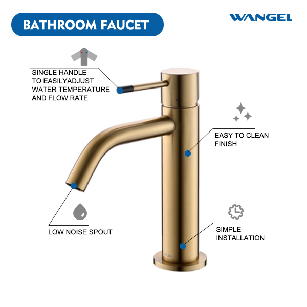 Brushed Gold Low-Profile Sink Faucet - Wangel Group - Leading ...